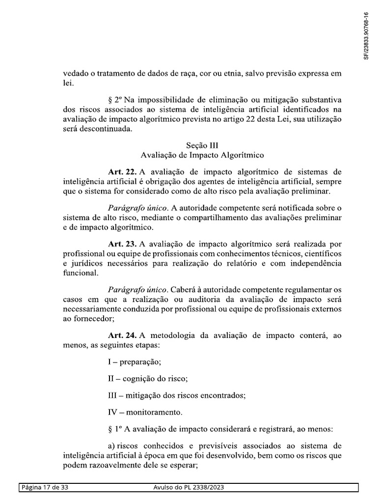 PL 2338 de 2023 - Dispõe Sobre o Uso Da IA - Parte 2 | PDF