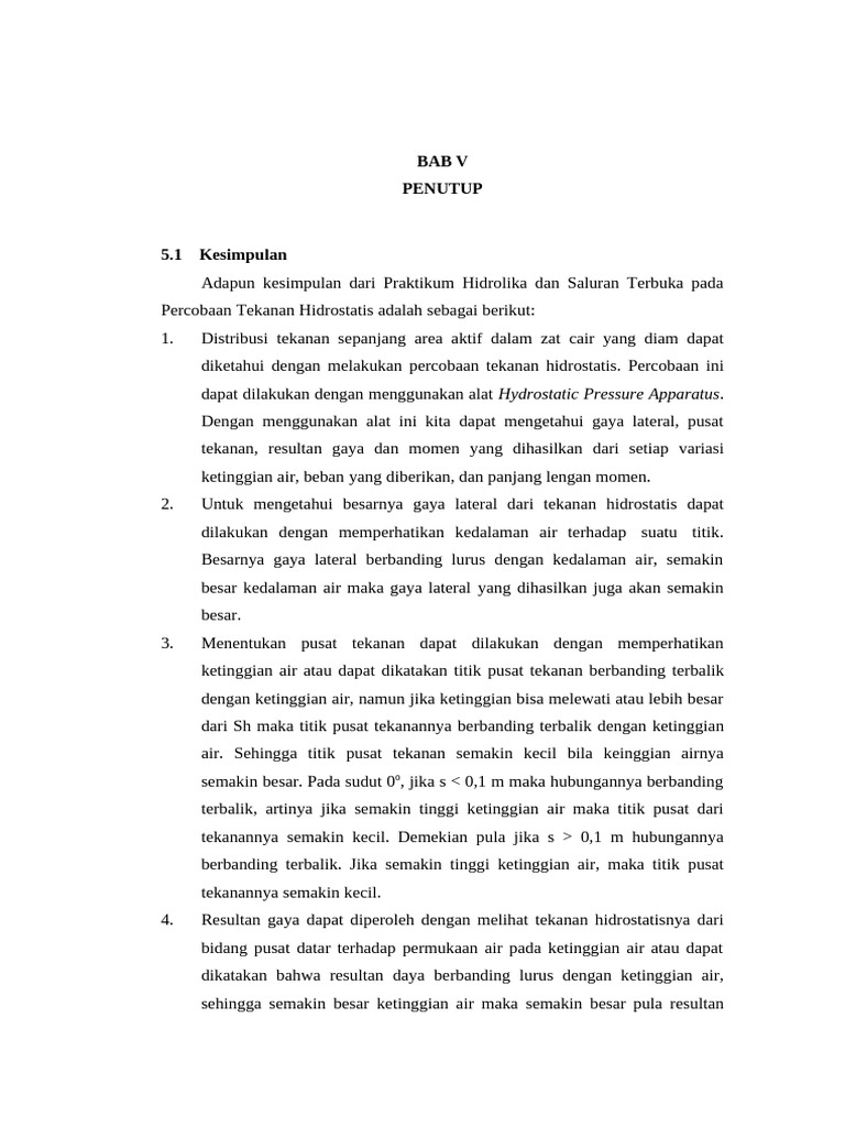 Bab 5 Hidrostatis Aziza | PDF | Kajian Bahasa Asing | Kesehatan Holistik