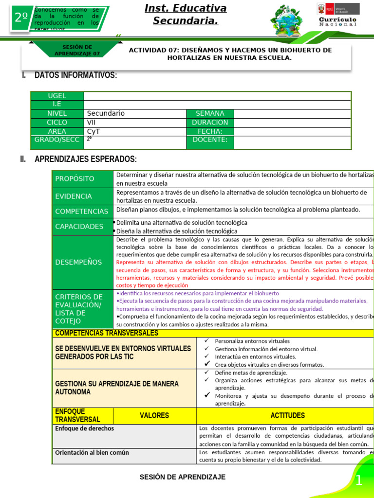 E-2º Ses Act 7-Cyt-Und 5 | PDF | Aprendizaje | Evaluación