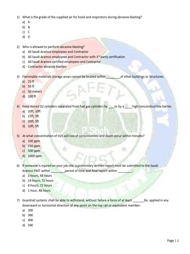 HSE QA Test | PDF | Crane (Machine) | Ladder