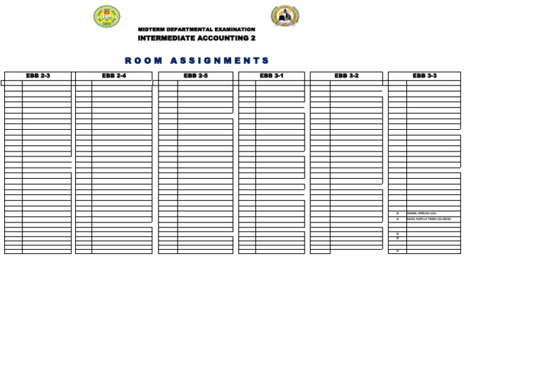 Acctg 201 Midterm Room Asignment | PDF