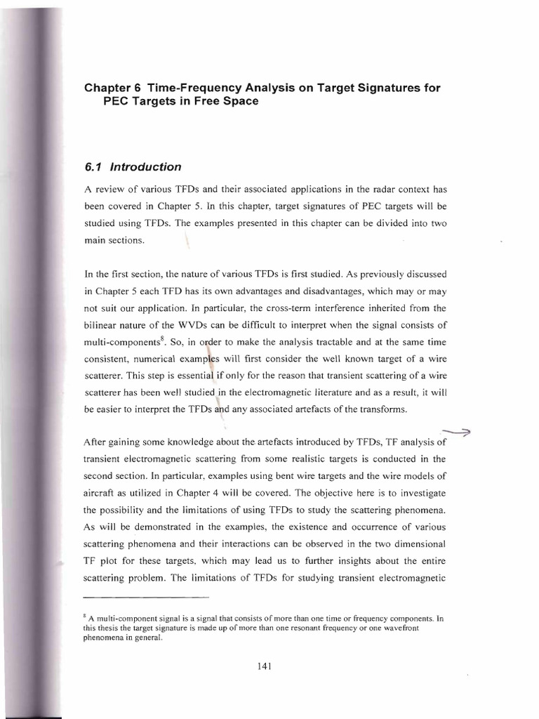 Chapter 6 Time-Frequency Analysis On Target Signatures For PEC Targets in Free Space | PDF ...