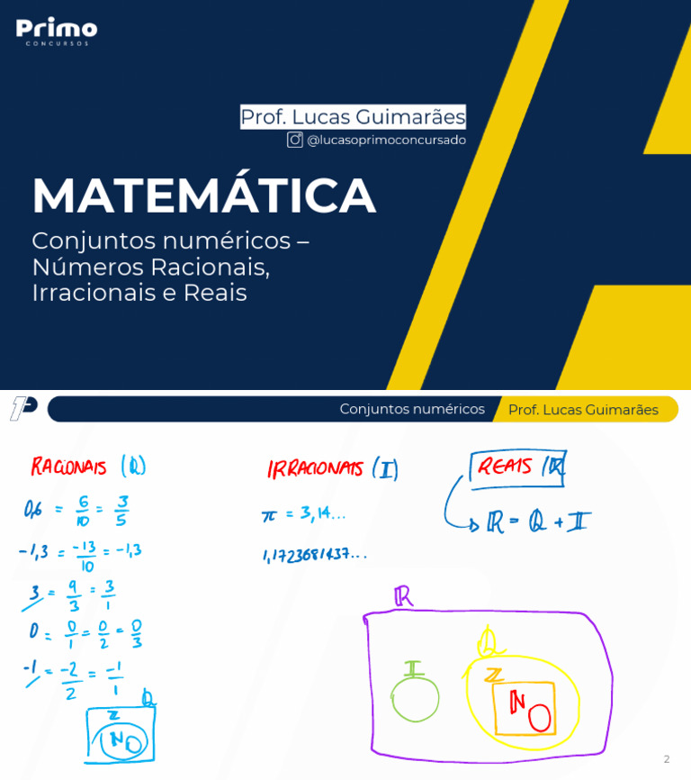 Números Racionais, Irracionais e Reais | PDF