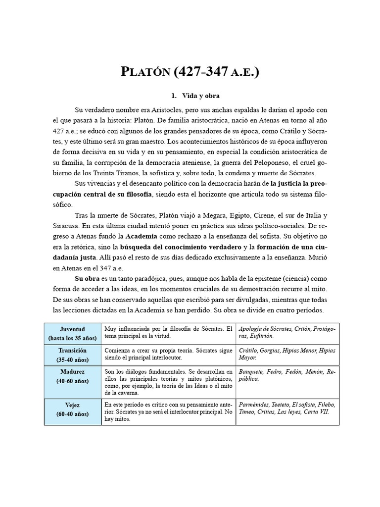 Platón 1 | PDF | Platón | Conocimiento