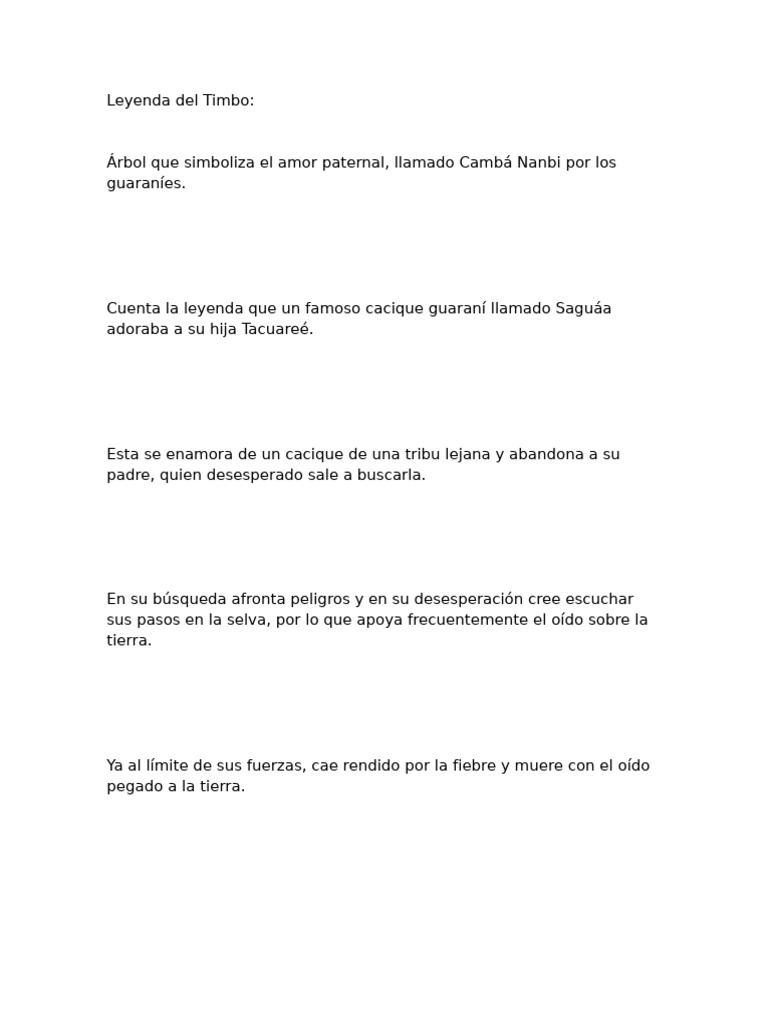 Leyenda Timbo | PDF