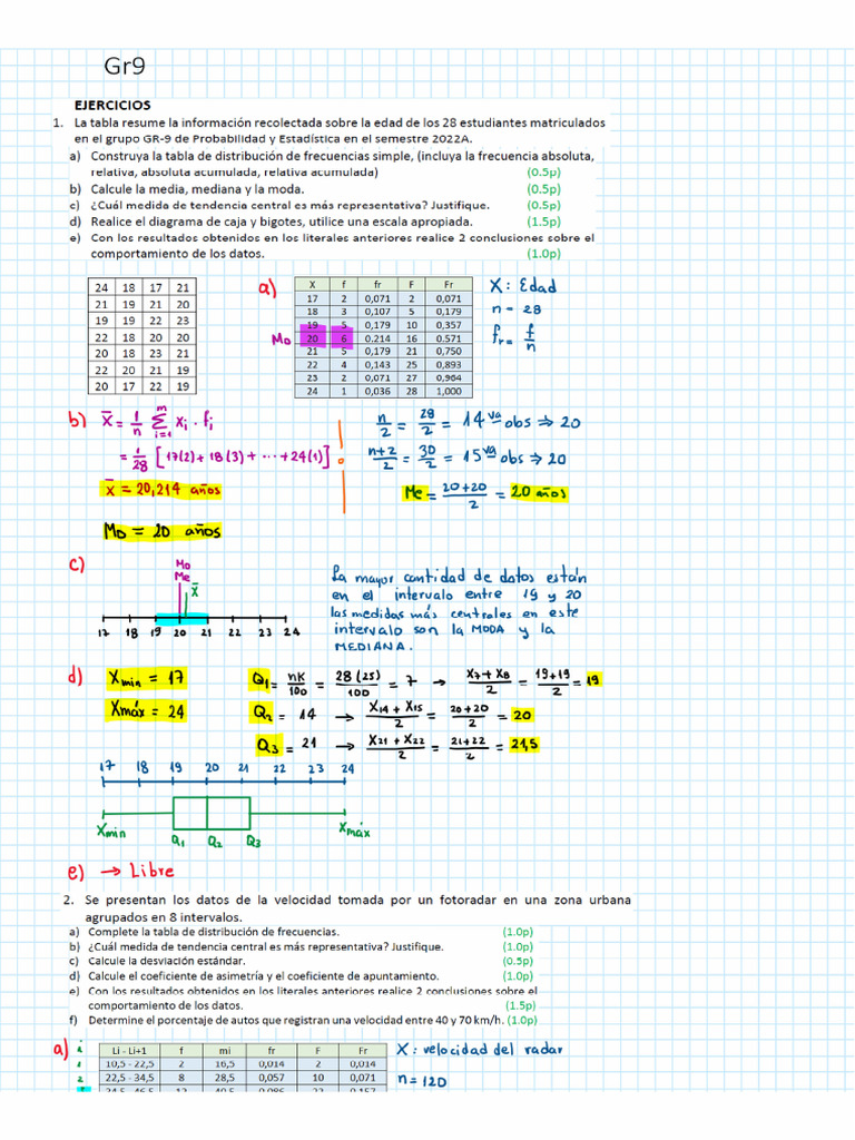 CORRECCIÓN - Prueba 1 GR9 2022A | PDF