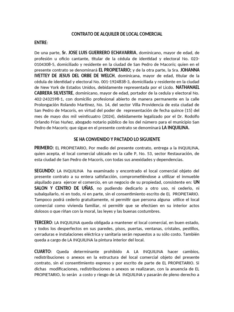 Contrato de Alquiler de Local Comercial | PDF | Ley común