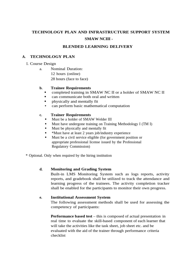 Techplan For Smaw Nc2 | PDF | Educational Technology | Computing