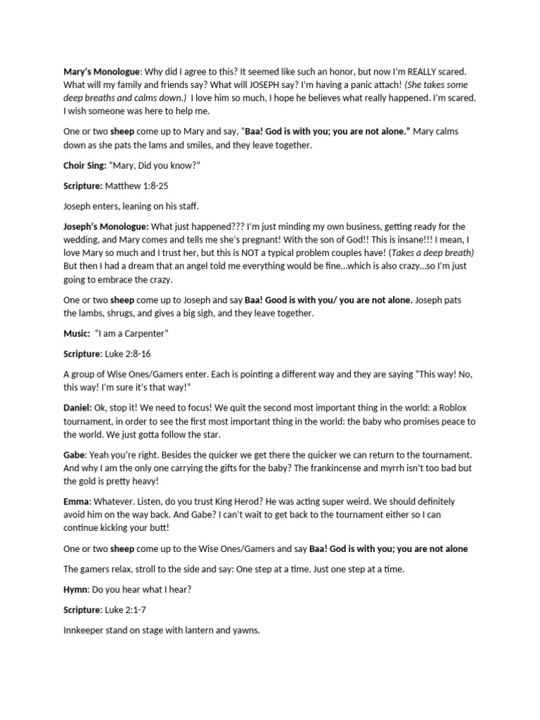 Xmas Pageant Edits | PDF