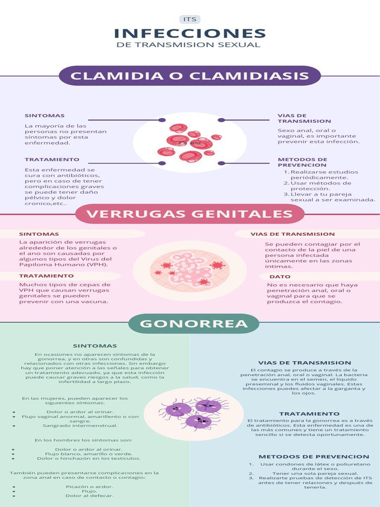 Infografía sobre ITS y síntomas | PDF | Infección transmitida ...