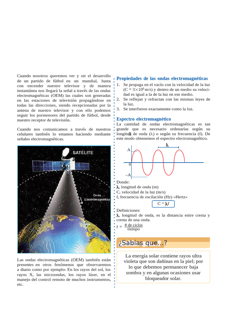 Propiedades de las Ondas Electromagnéticas | PDF | Radiación ...
