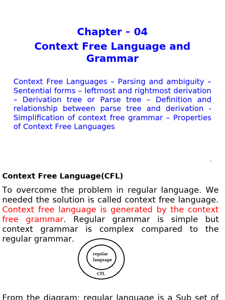 Chapter 3 - Context Free Language | PDF | Theoretical Computer Science ...