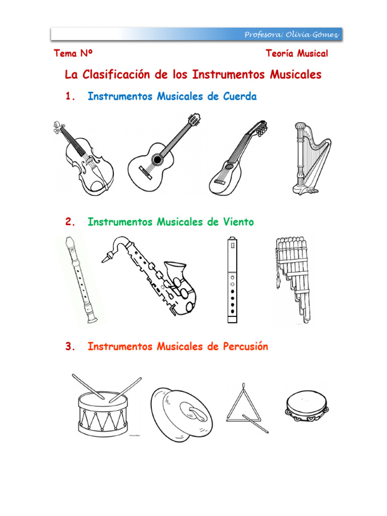 Clasificacion de Los Instrumentos Musicales | PDF