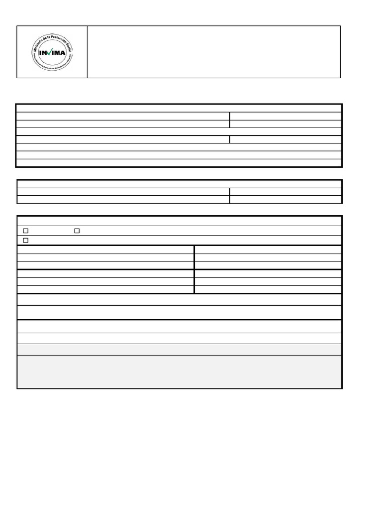 Formulario Invima | PDF