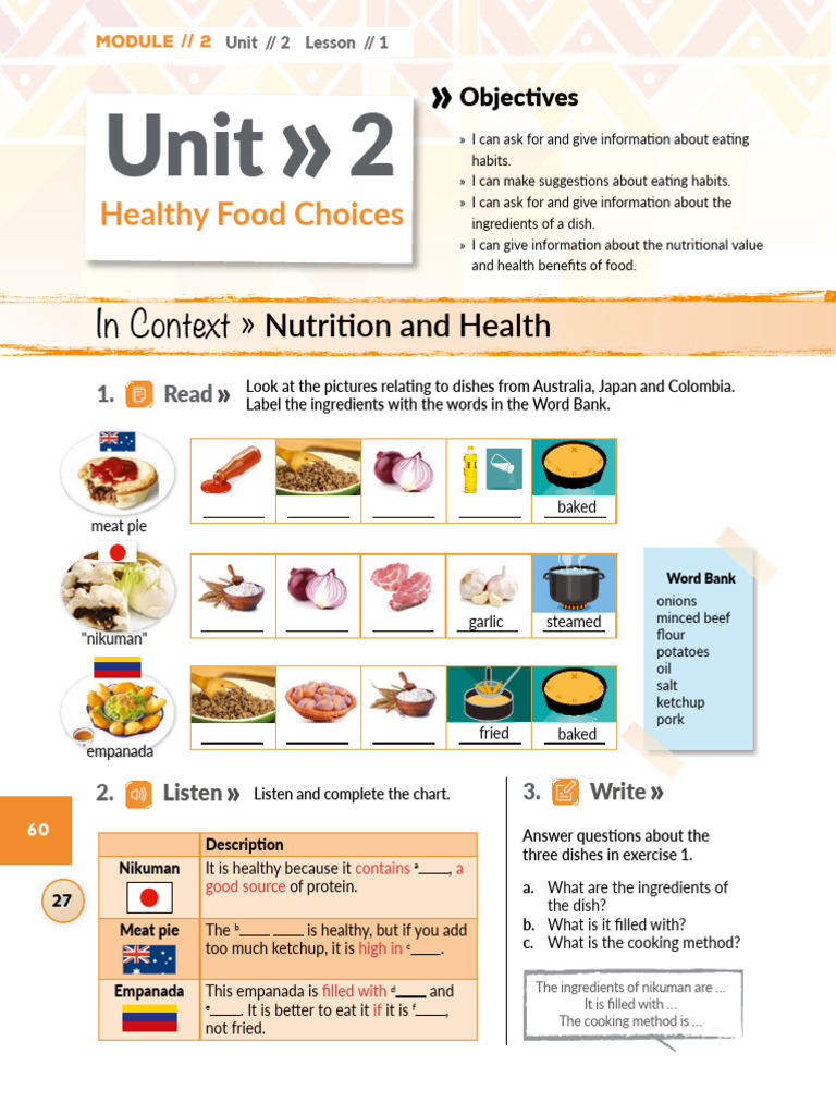 UNIT 2 M2 | PDF | Foods | Cooking