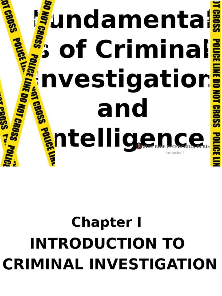 CHAPTER 1 To 4 - Introduction To Criminal Investigation | PDF | Witness ...