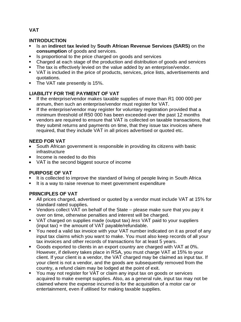 Vat Notes-1 | PDF | Value Added Tax | Taxes