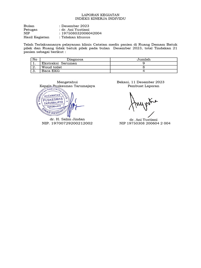 IKI Tindakan Khusus Des 2023 | PDF