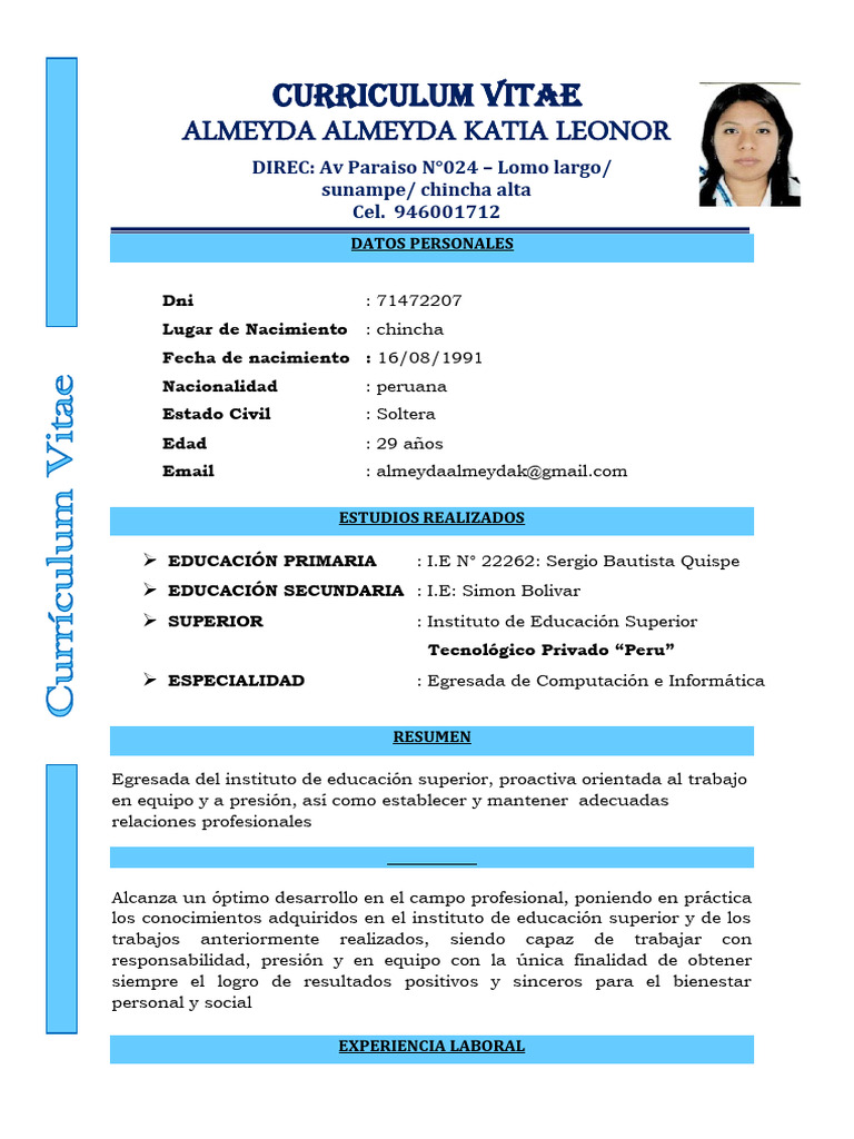 Curriculum Vitae Katia Almeyda | PDF