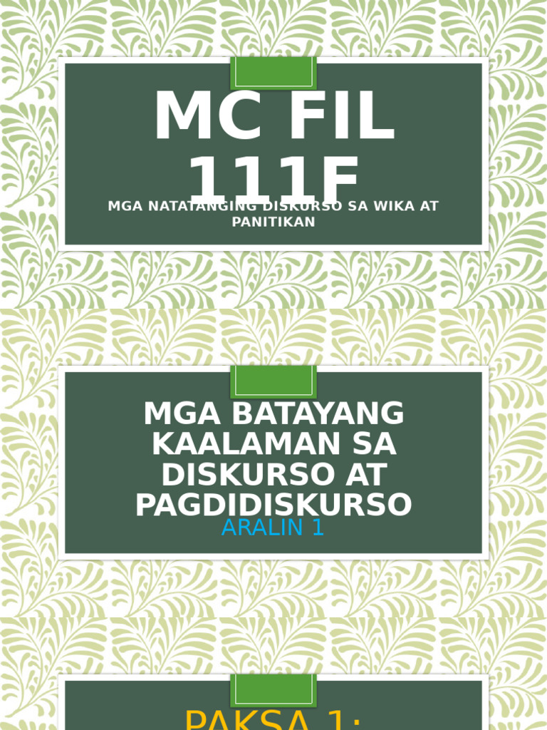 MC Fil 111 Aralin 1.a | PDF