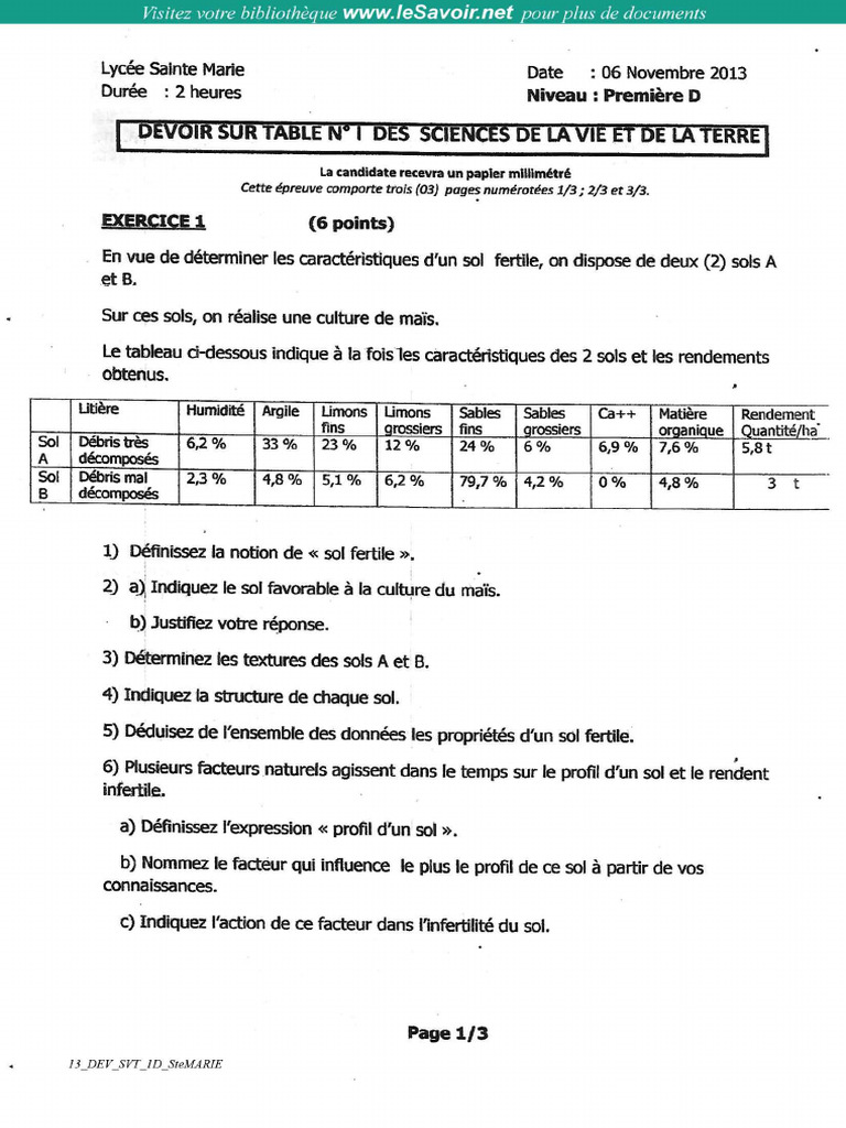 13 DEV SVT 1D SteMARIE | PDF