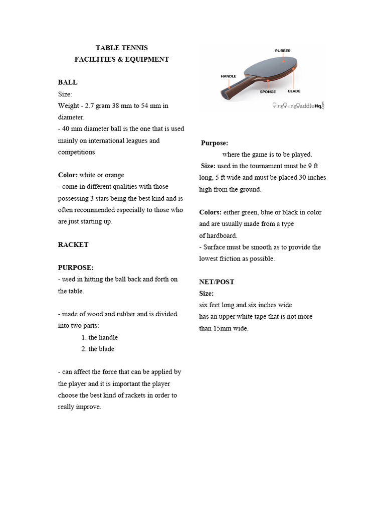 Table Tennis | PDF | Table Tennis | Games Of Physical Skill