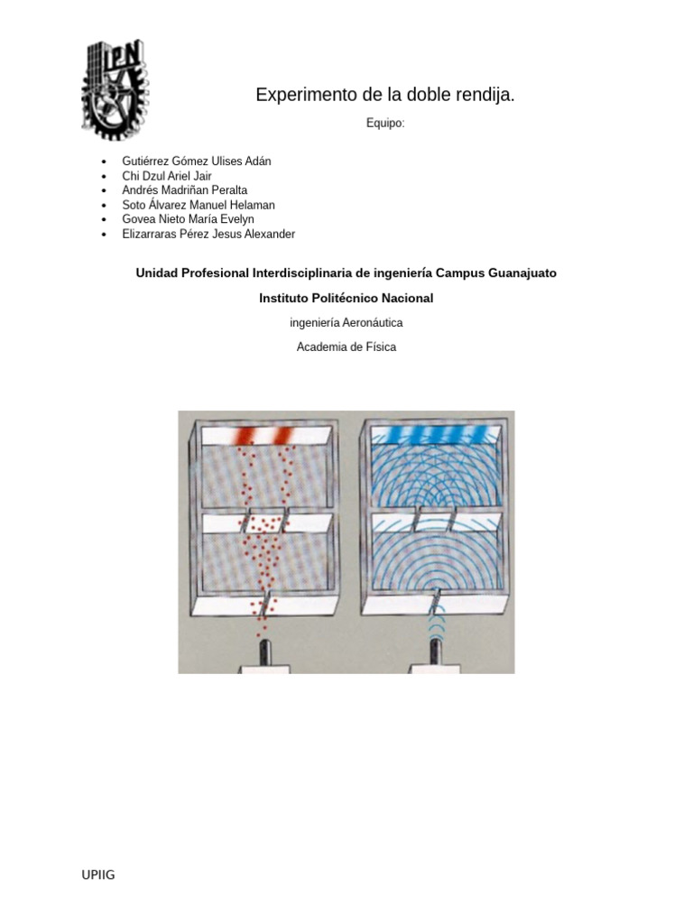 Experimento Doble Rendija en Física Cuántica | PDF | Ligero ...