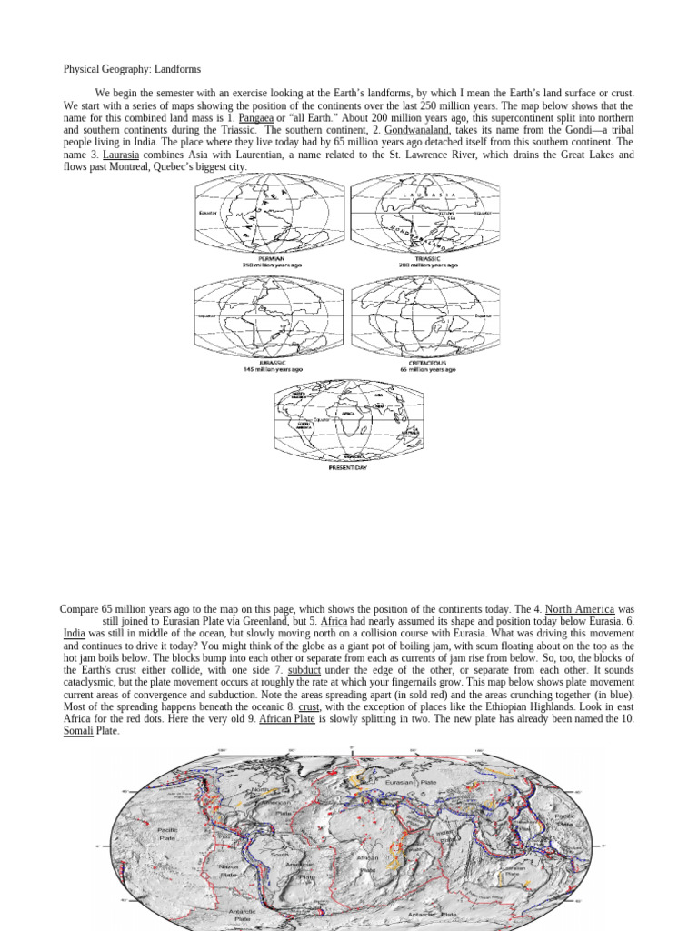 Lab Landforms | PDF | Plate Tectonics | Continent