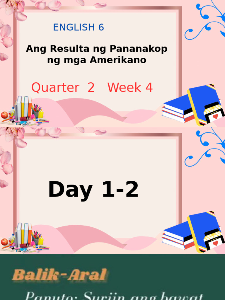 English 6: Ang Resulta NG Pananakop NG Mga Amerikano | PDF