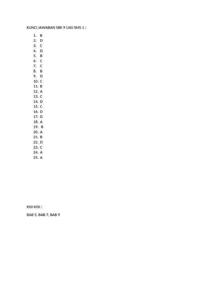Kunci JWB SBK & PRK Kls 9 Uas Sms 1 | PDF | Technology & Engineering
