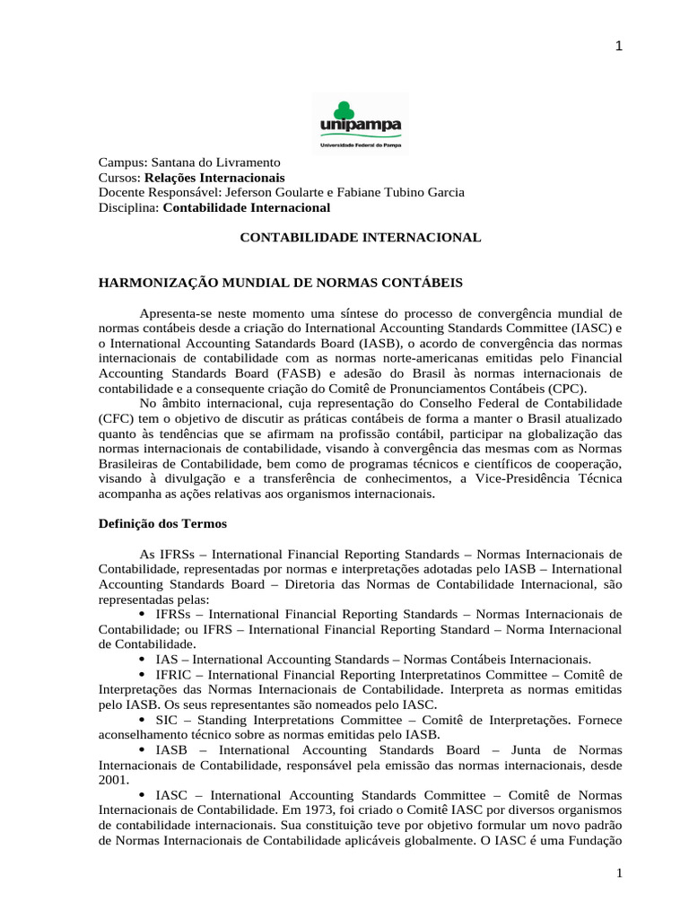 Normas Internacionais de contabilidade | PDF | Contabilidade | Serviços ... Normas Internacionais de contabilidade | PDF | Contabilidade | Serviços ...