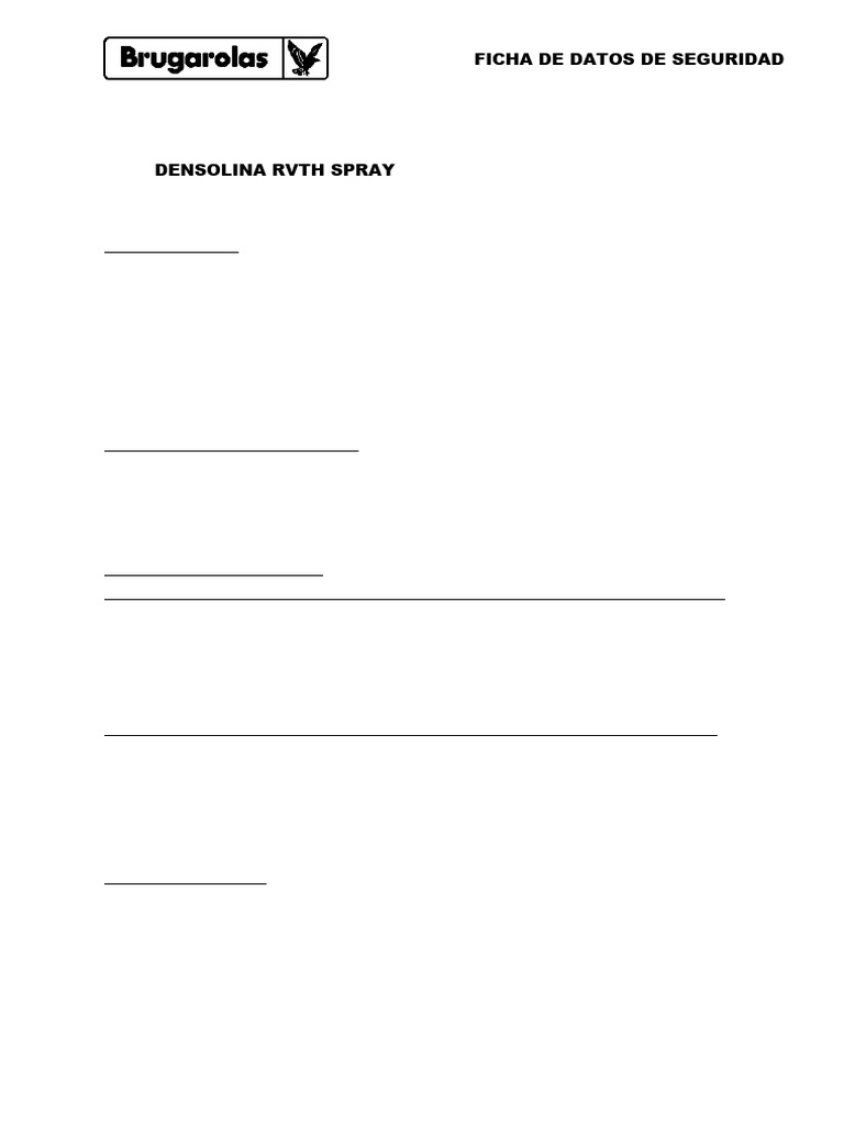 MSDS HS Densolina RVTH Spray - 22.11.13 | PDF | Materiales | Química