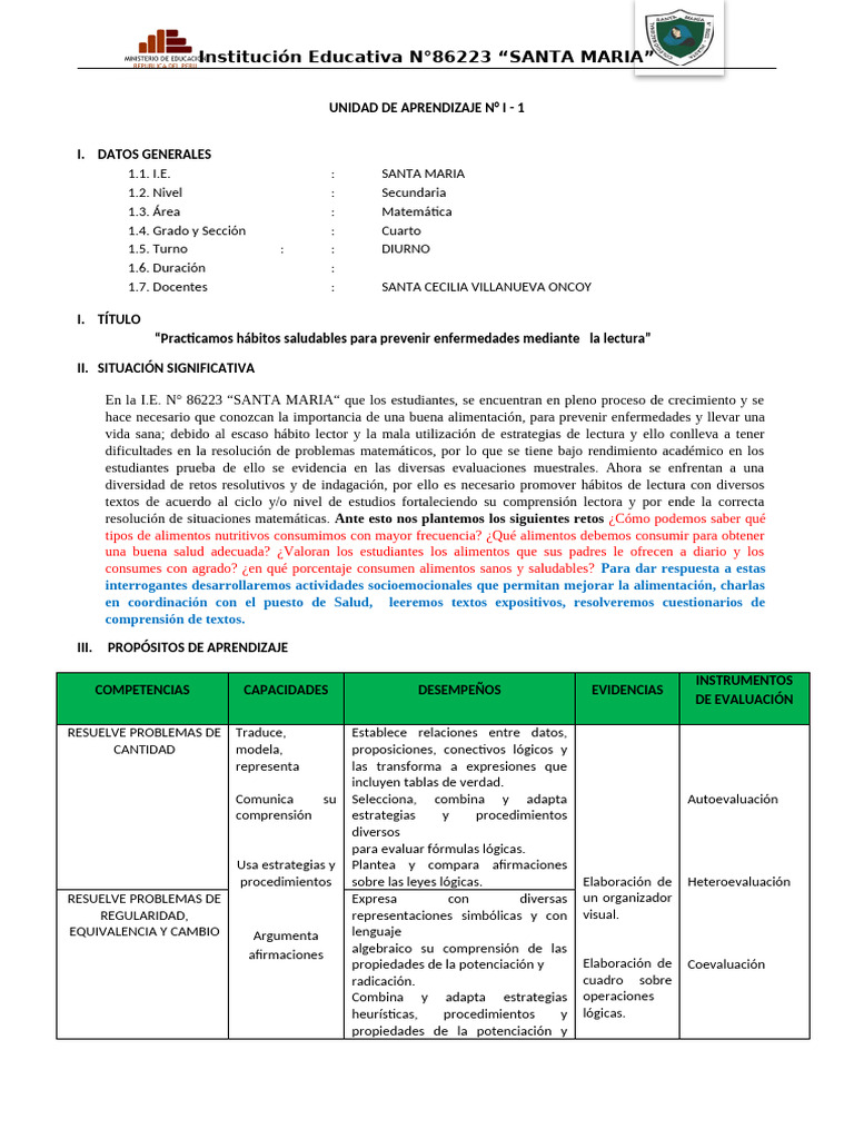 U1 - 4sec | PDF | Aprendizaje | Geometría