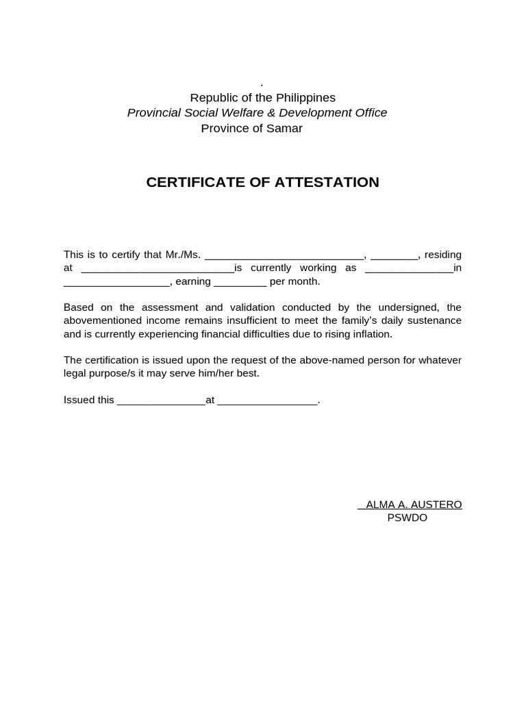 Certificate of Attestation | PDF