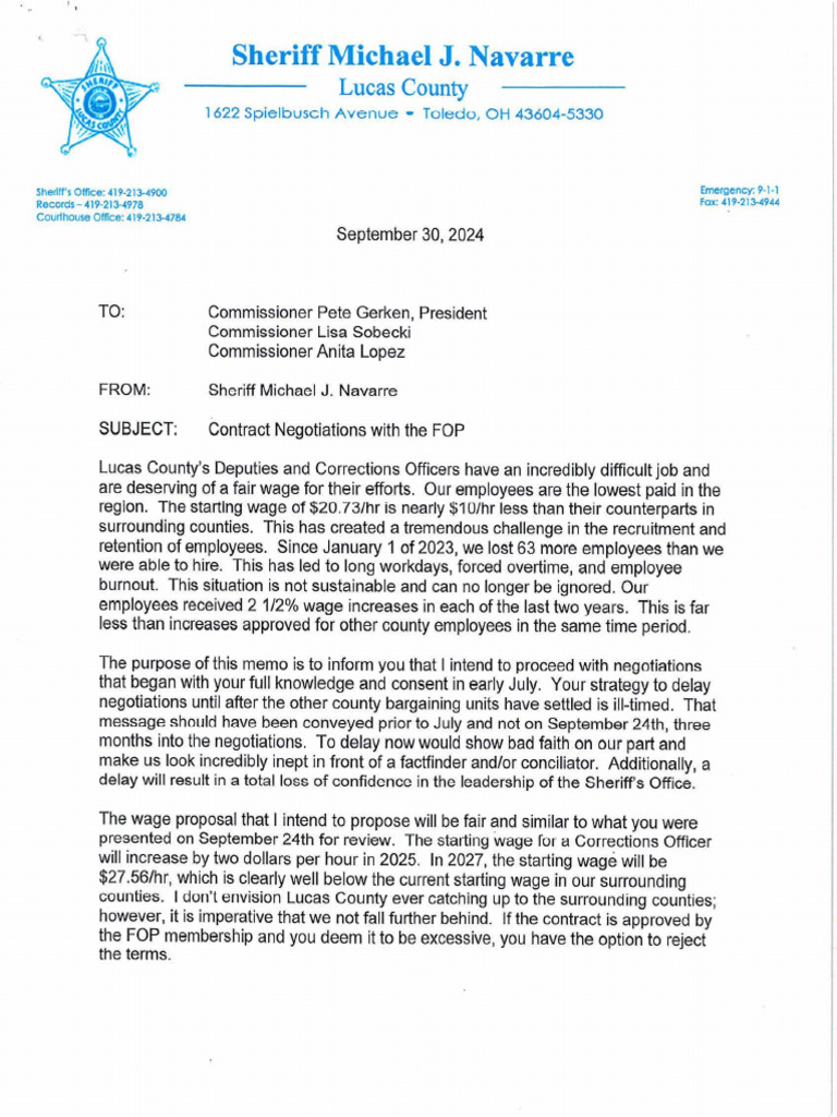 Statement From Sheriff Mike Navarre | PDF