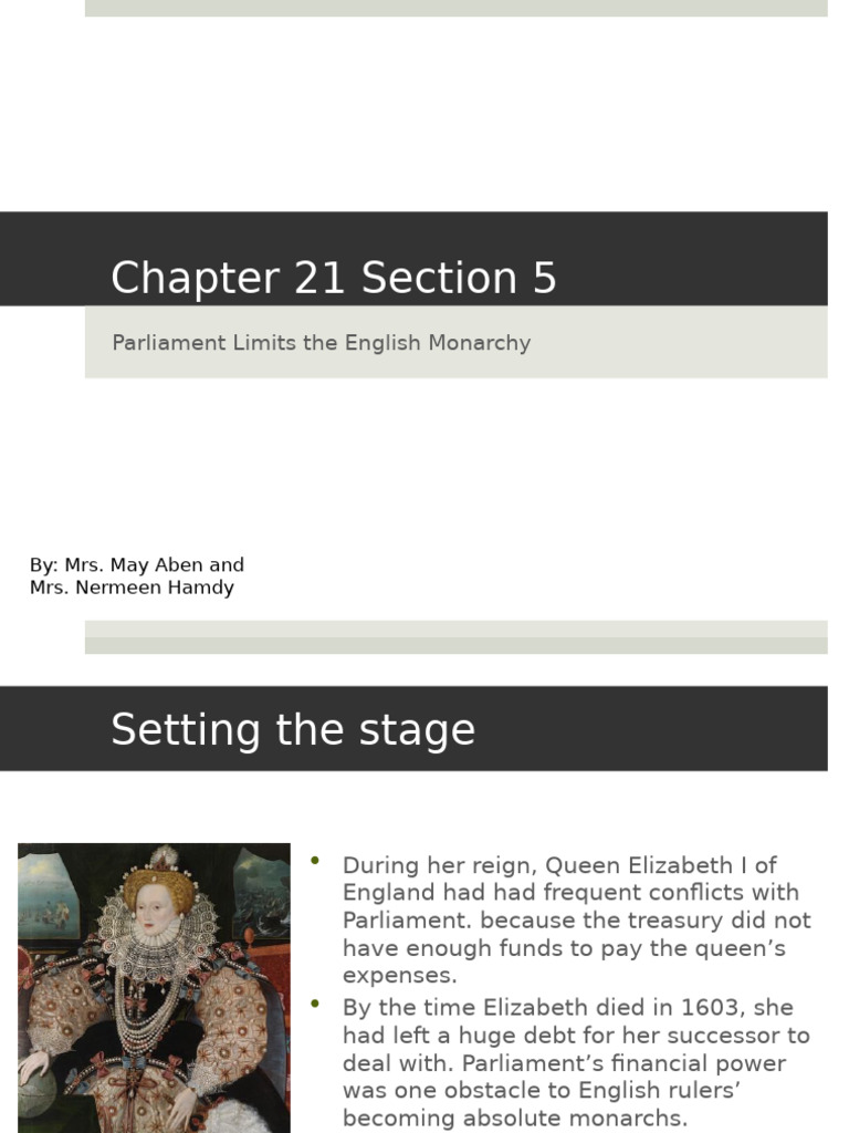 Chapter 21 Section 5 PPT | PDF | English Civil War | Parliament