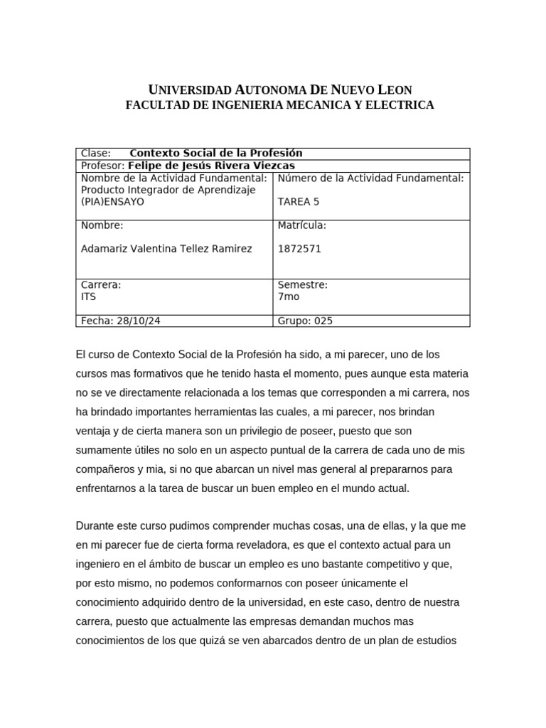 2do. Entregable ENSAYO | PDF