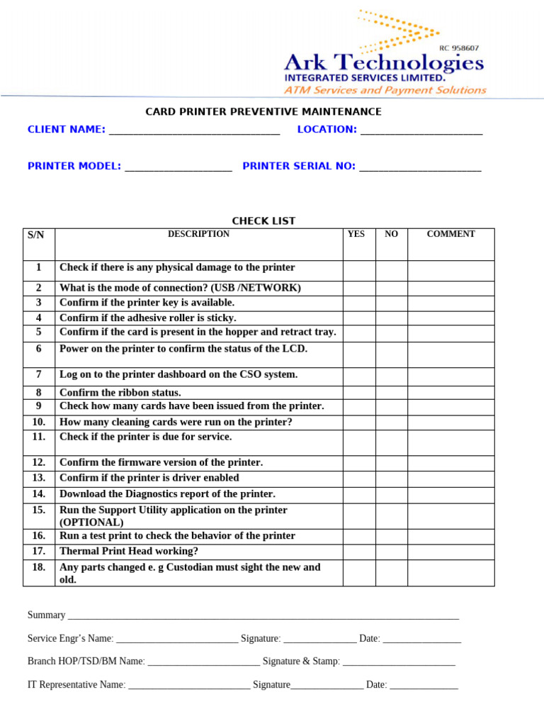 PM Form For Data Card Printer | PDF
