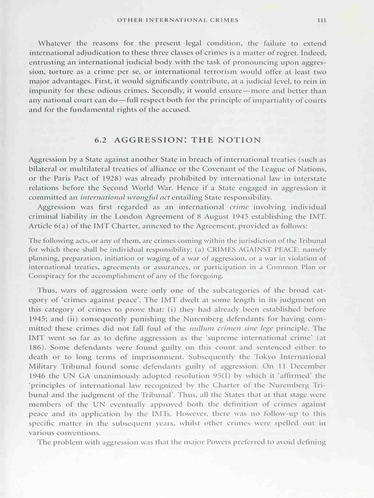 Understanding International Crimes of Aggression | PDF | Crimes | Crime ...