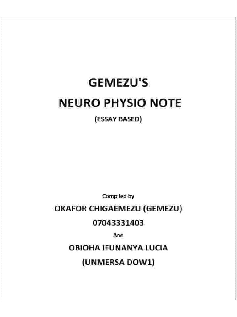 Share (Gemezu's) Neuro Physio Note | PDF