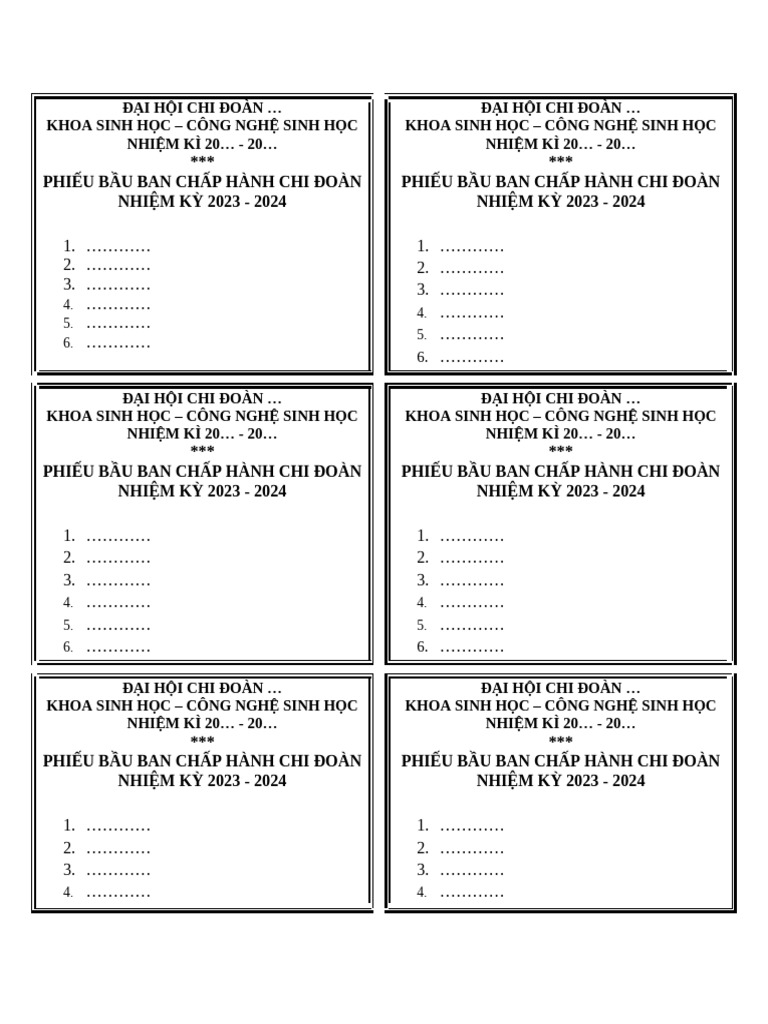 Phieu Bau Thuong | PDF