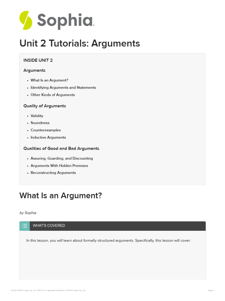 Unit 2 Tutorials Arguments | PDF | Argument | Logical Consequence