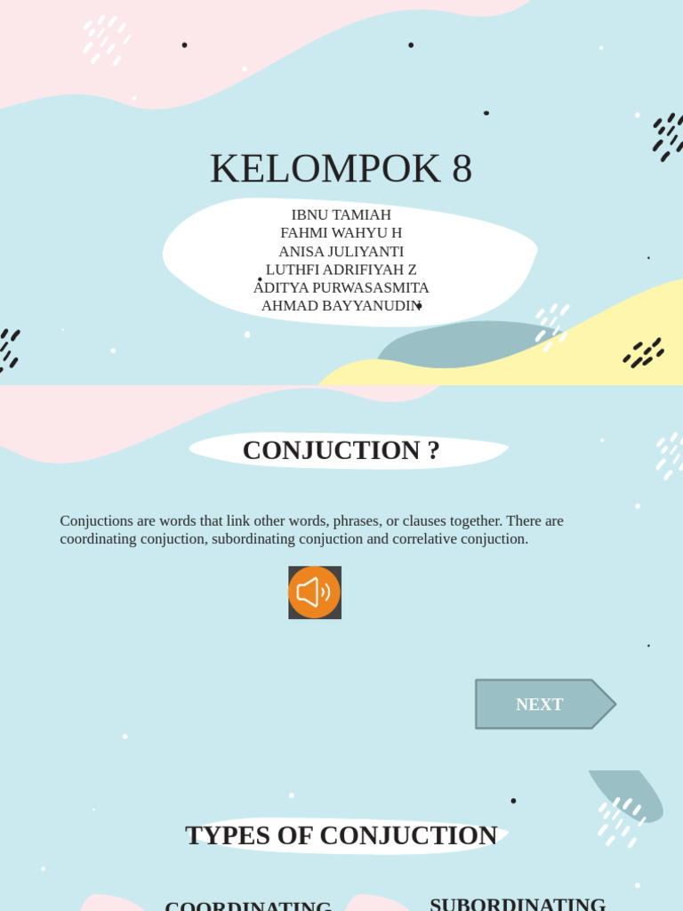 Conjuction | PDF | Language Arts & Discipline | Self-Improvement