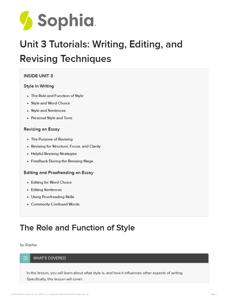 Unit 3 Tutorials Writing Editing and Revising Techniques | PDF | Soft Drink | Proofreading