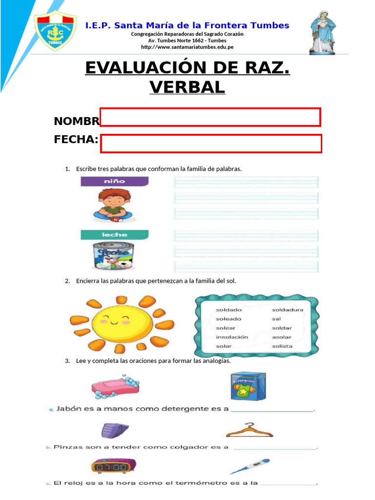 Evaluación de Raz | PDF