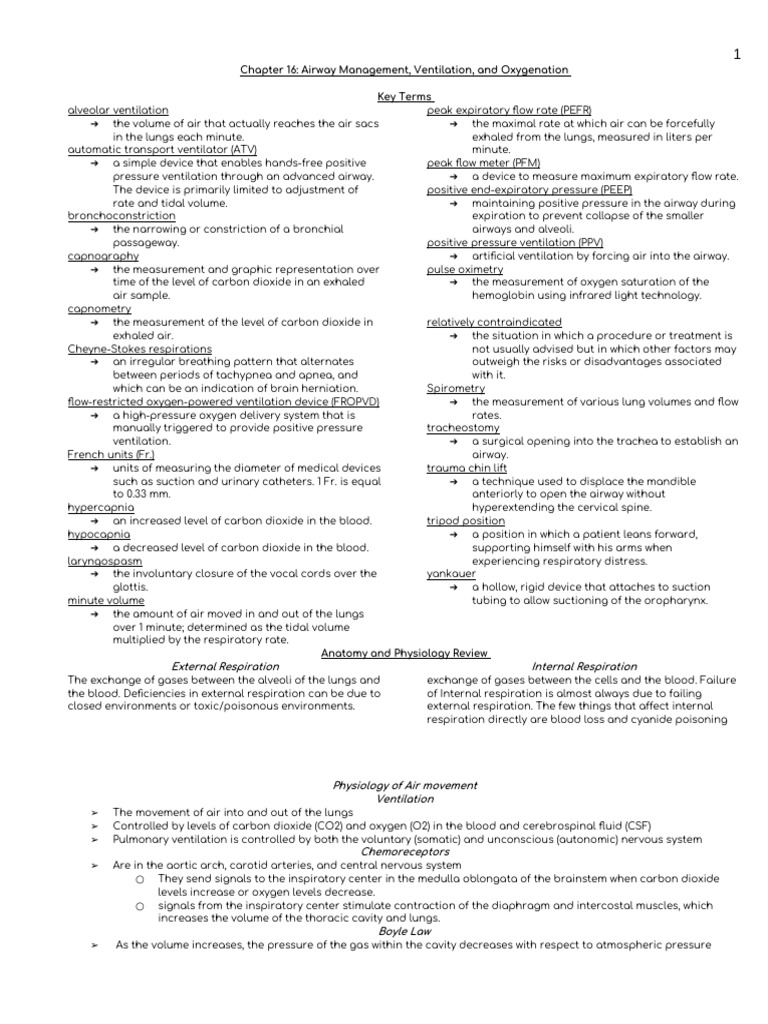 Airway Management and Ventilation Guide | PDF | Respiratory System | Lung