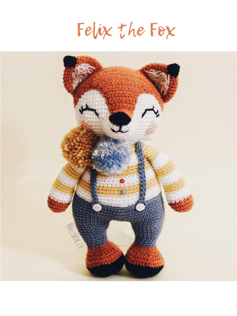 Felix The Fox Nicole Geskina KlubokLV | PDF | Crochet | Textile Arts