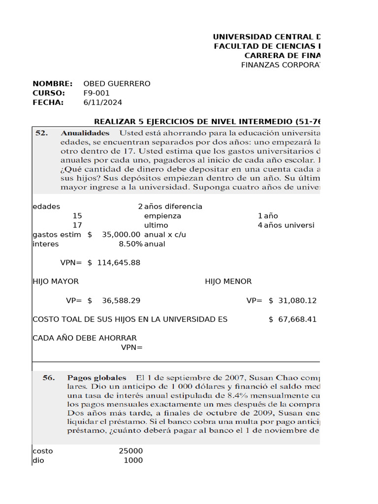 Deber 2 Obed Cap 4 | PDF | Interés | Finanzas personales
