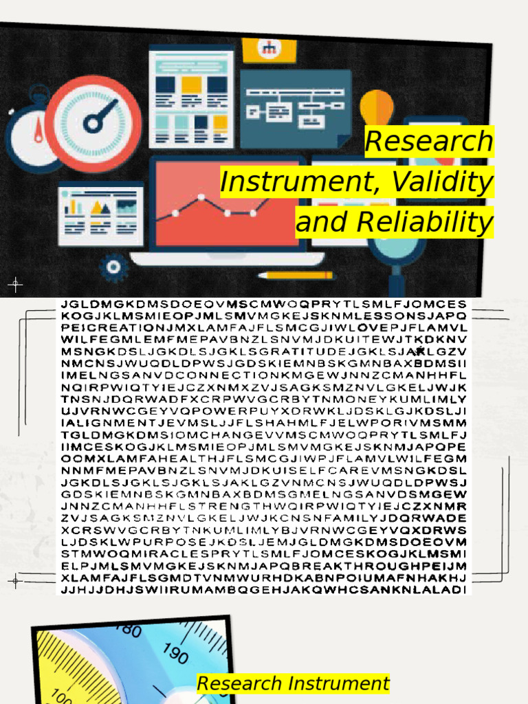 Research Instruments: Validity & Reliability | PDF | Validity ...