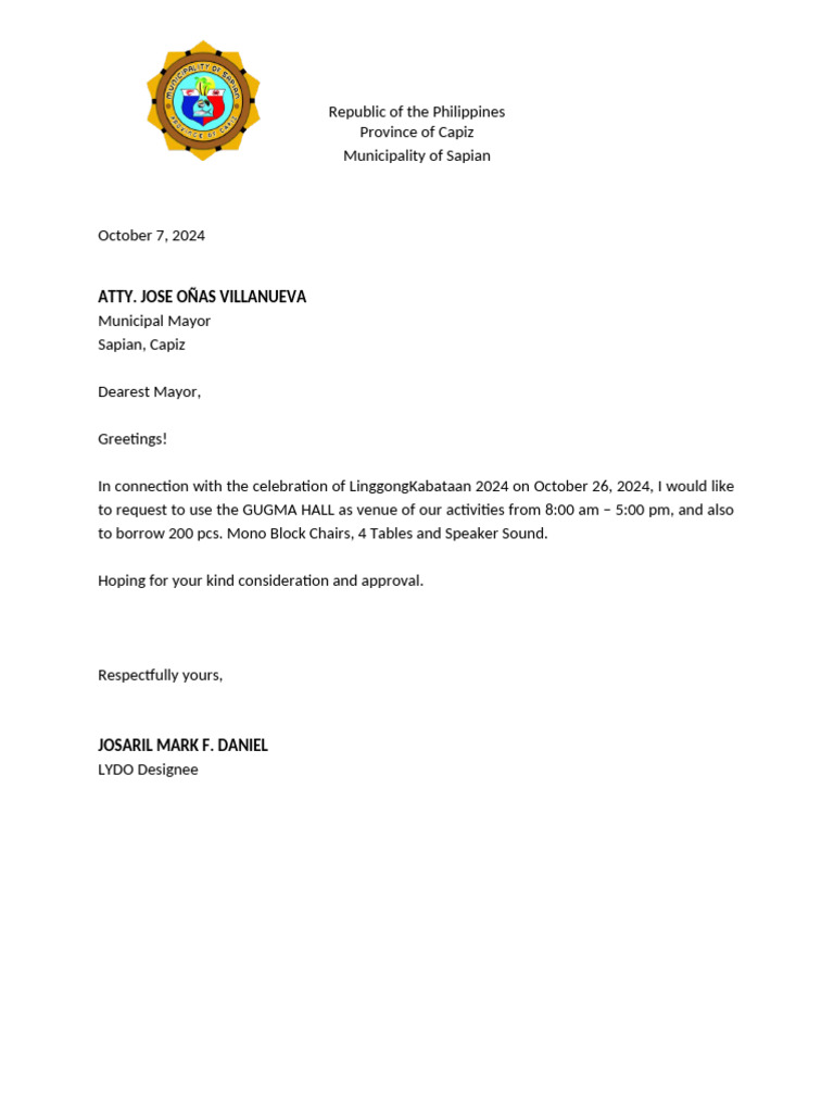 Linggo ng Kabataan 2024 borrow | PDF